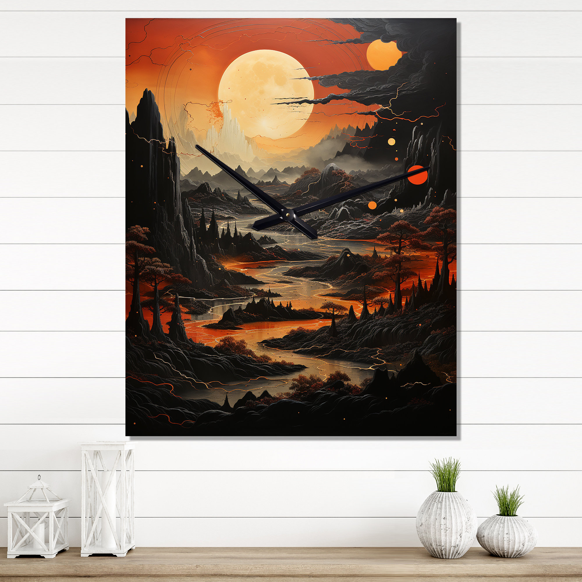 Design Art Jupiter Mars Majesty Bold II - Jupiter Modern Wall Clock ...