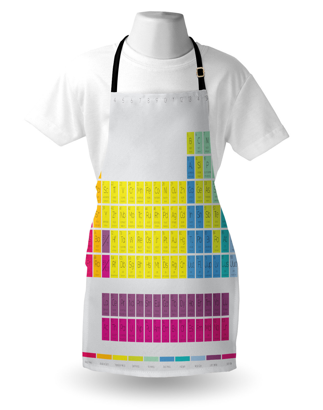 Orren Ellis Periodic Table Apron Unisex Colorful Square Look Adult Size ...