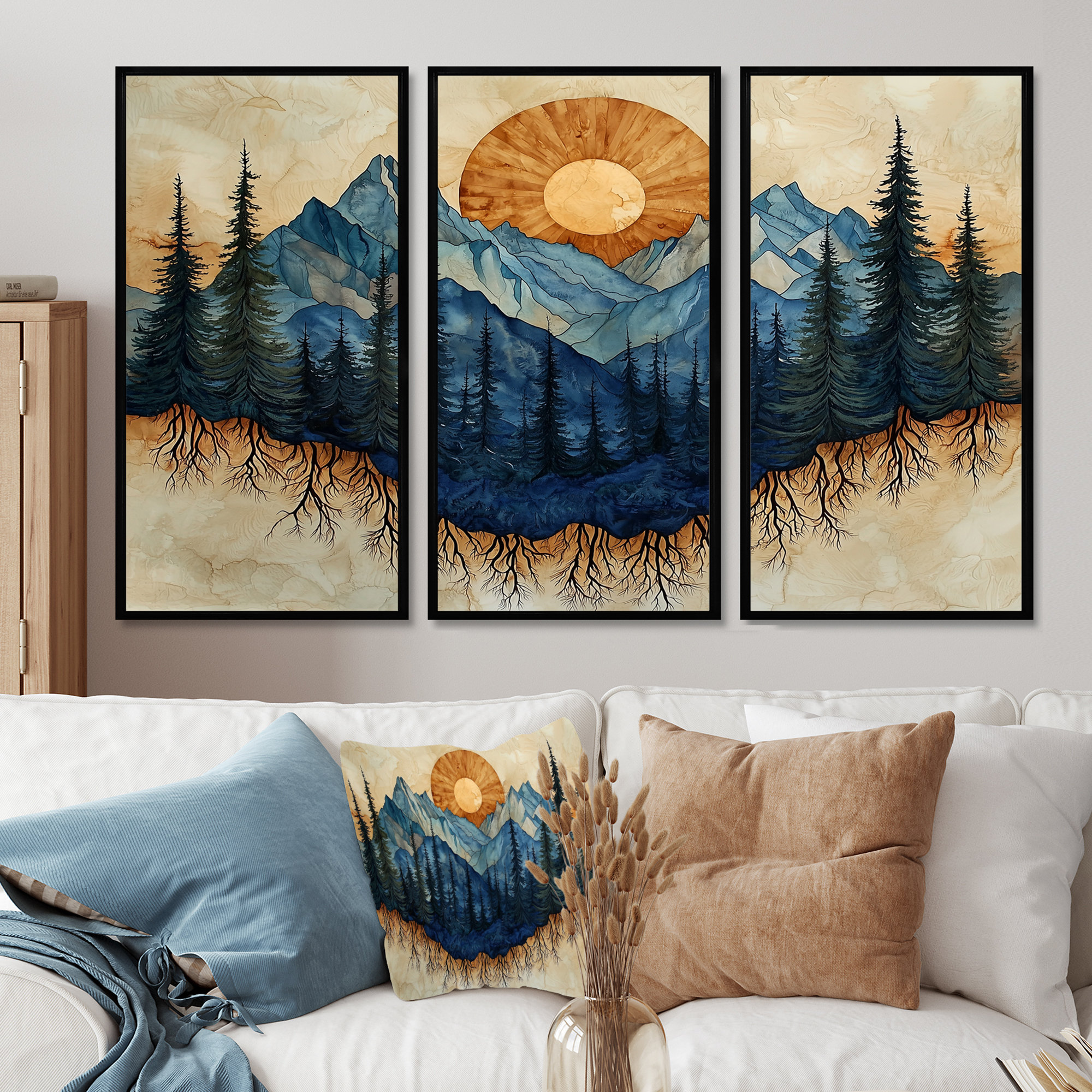 Union Rustic Mountain Forest Pine Tree Roots I - Mountains Wall Art ...