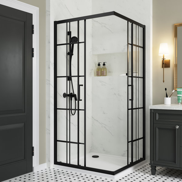 ExBrite 36'' W 72'' H Framed Square Reversible Shower Enclosure | Wayfair