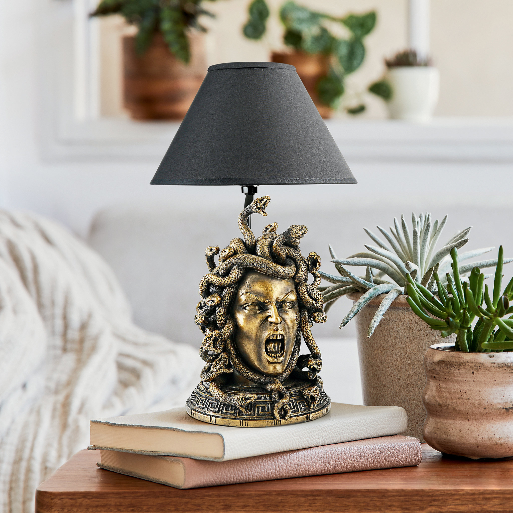 Design Toscano Medusa 18" Bronze Table Lamp | Wayfair
