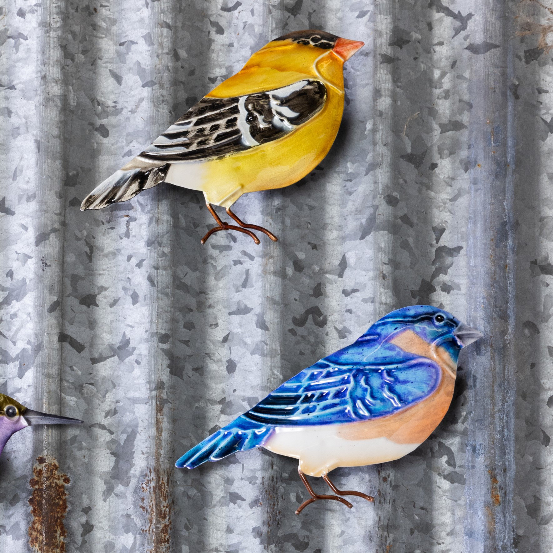 Winston Porter Tin Bird Magnets Set of 2 Home Decorations Spring | Wayfair