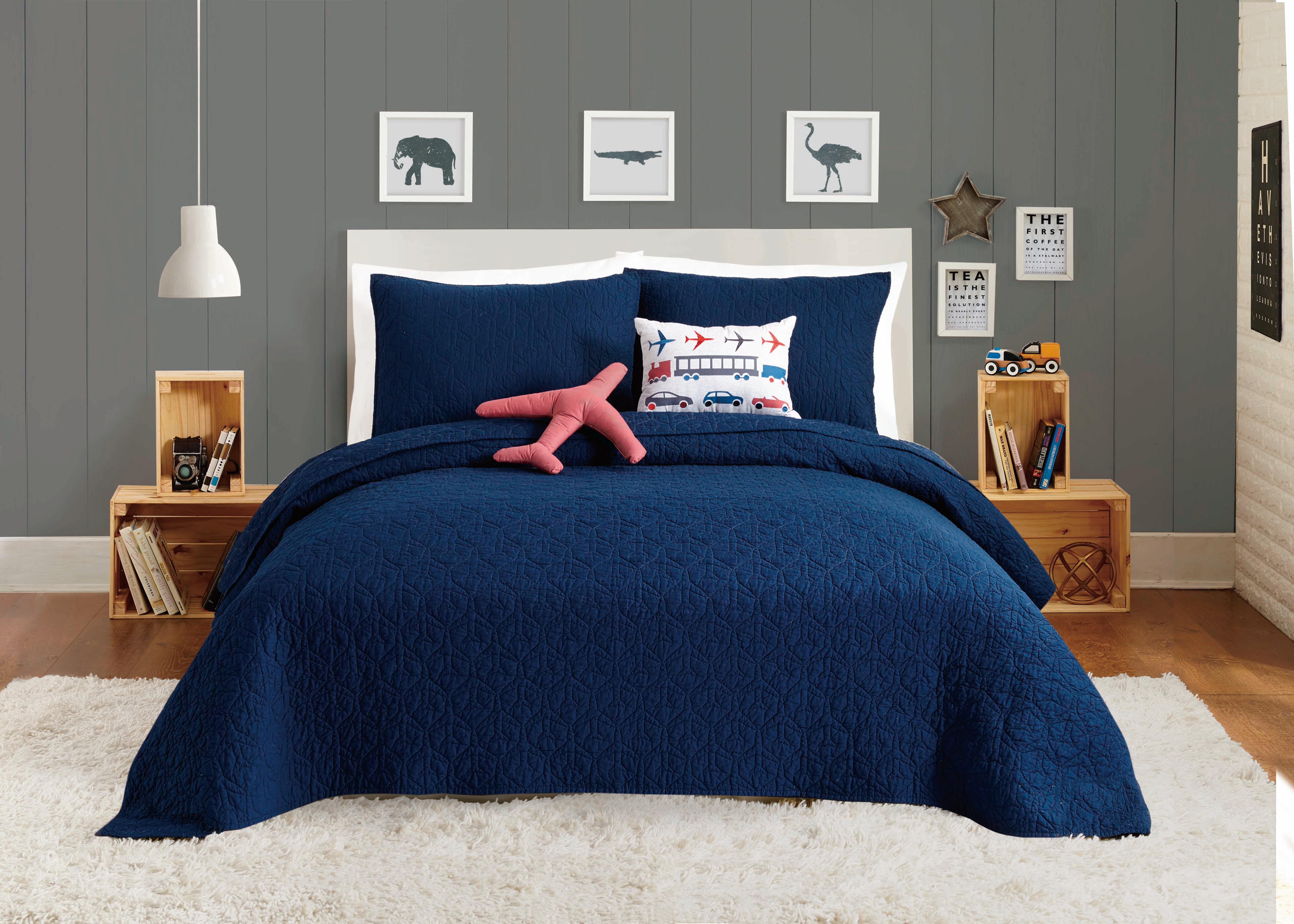 Urban Playground Airplane 5 Piece 100% Cotton Full/Queen Quilt Set ...