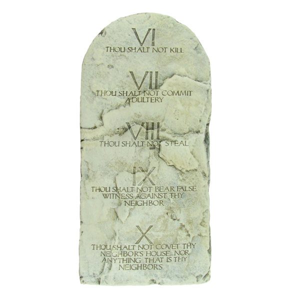 Fleur De Lis Living The Ten Commandments Tablets Cast Stone Tablet Set ...