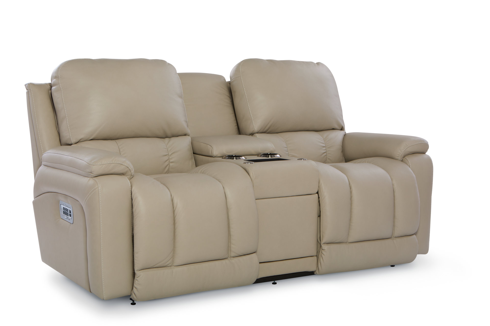 La-Z-Boy Greyson Power Leather Reclining Loveseat with Power Headrest ...