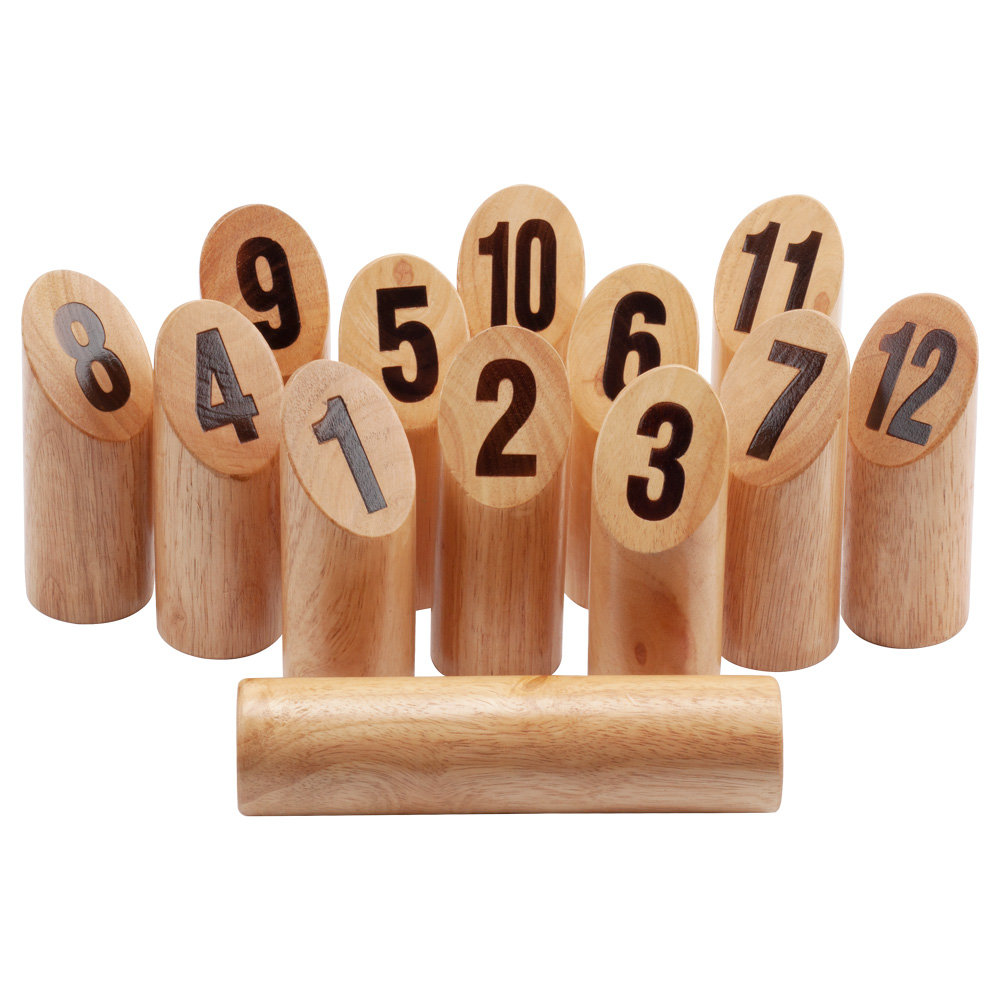 GSE Games & Sports Expert Premium Oak Hardwood Numbered Pins Game Set ...