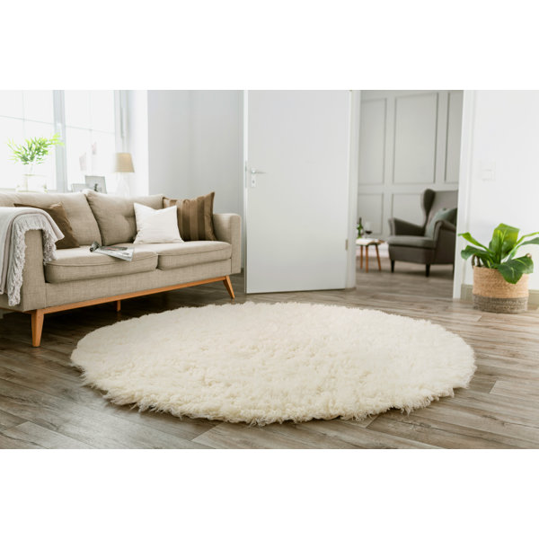 Mikado Living Belleville Solid Colour Hand Woven Cream Area Rug ...