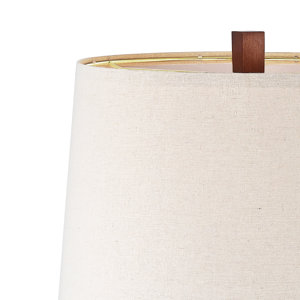 Latitude Run® Calandria 29" Tall, Pyramid, Walnut Wooden Table Lamp ...