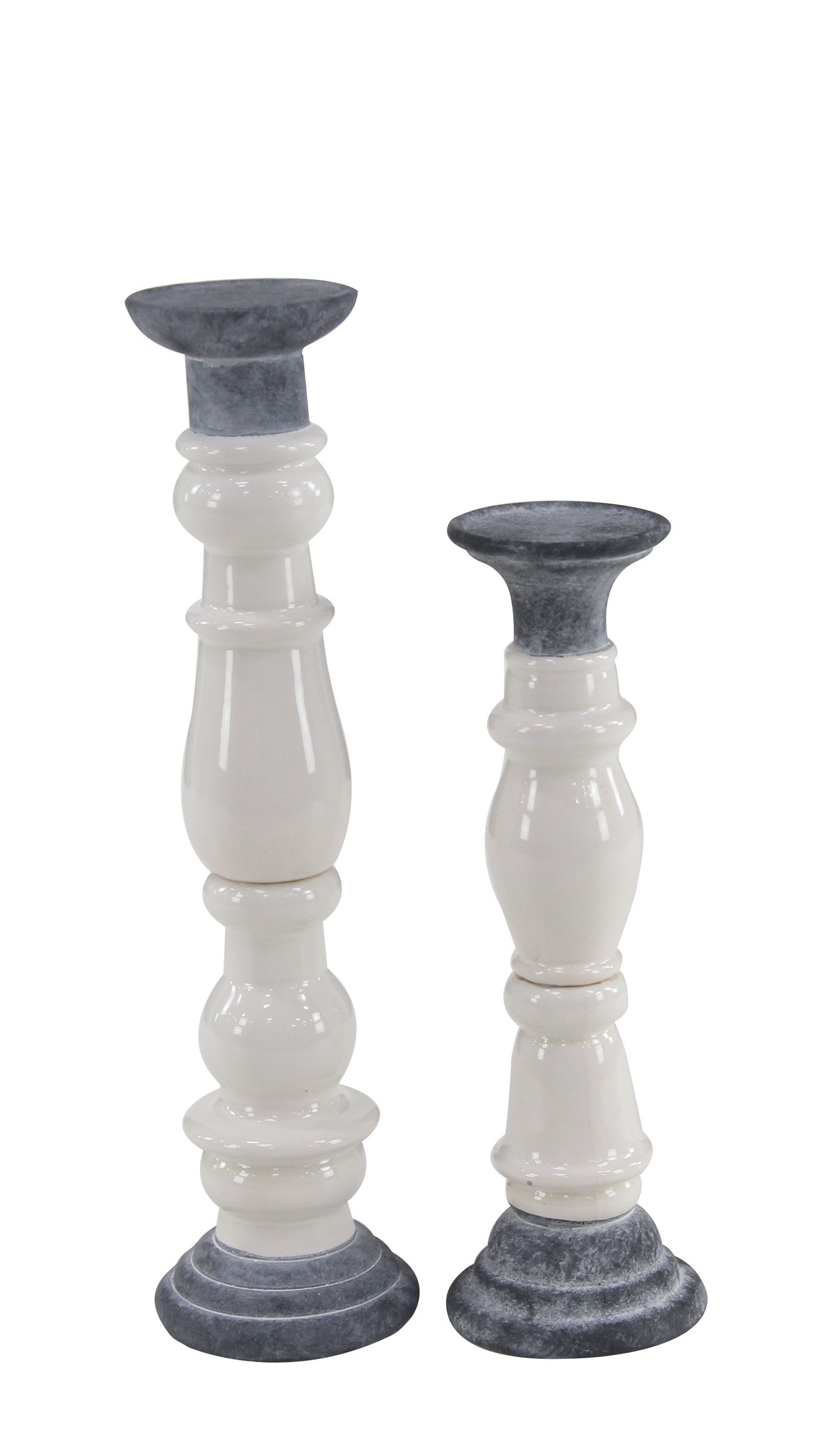 Gracie Oaks Rustic 2 Piece Ceramic Candlestick Set & Reviews | Wayfair