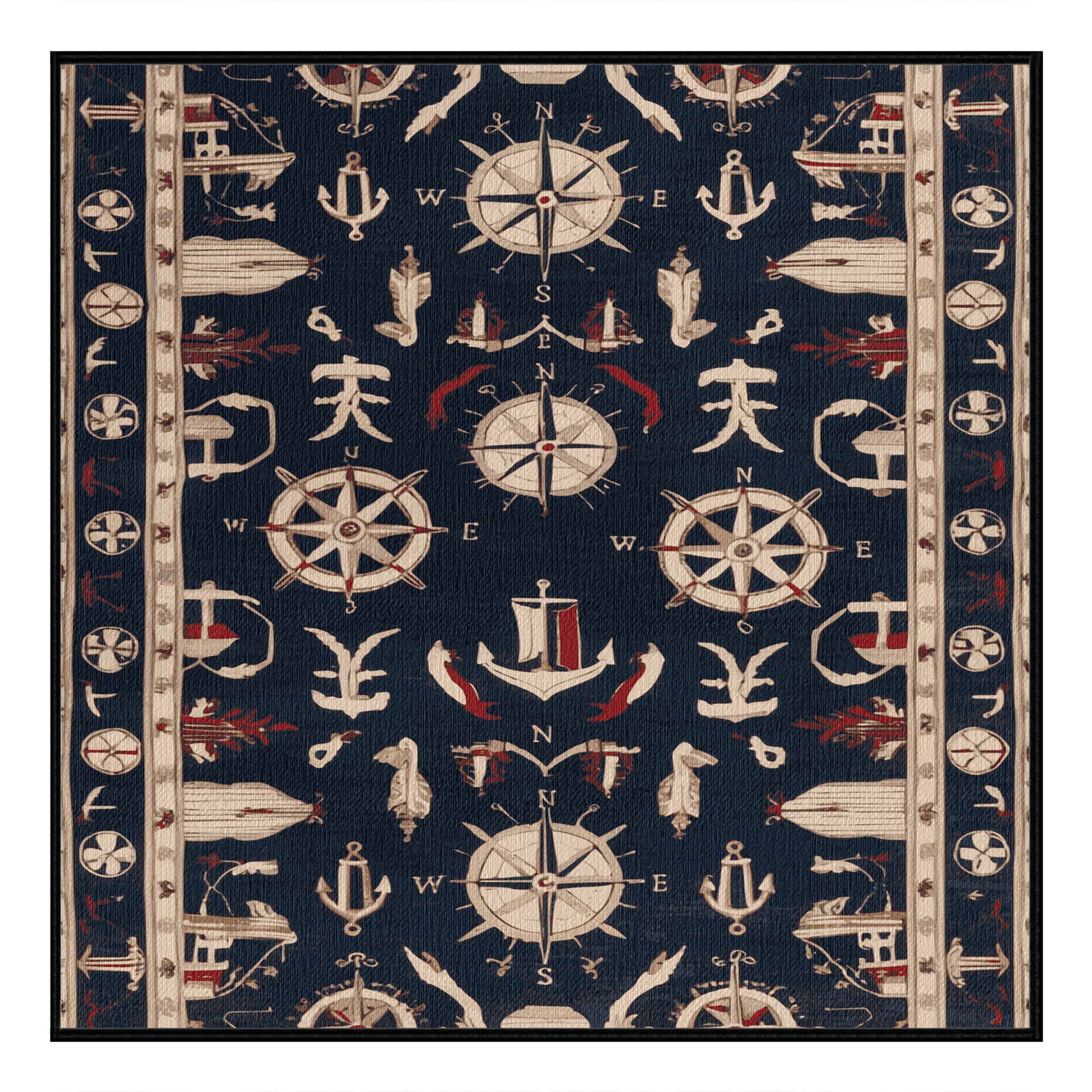Hokku Designs Washable Mediterranean maritime Nautical Area Rug | Wayfair