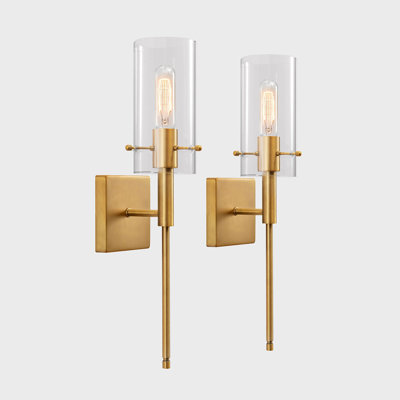 Mercer41 Essix 1-Light Dimmable Gold Armed Wall Sconce & Reviews | Wayfair