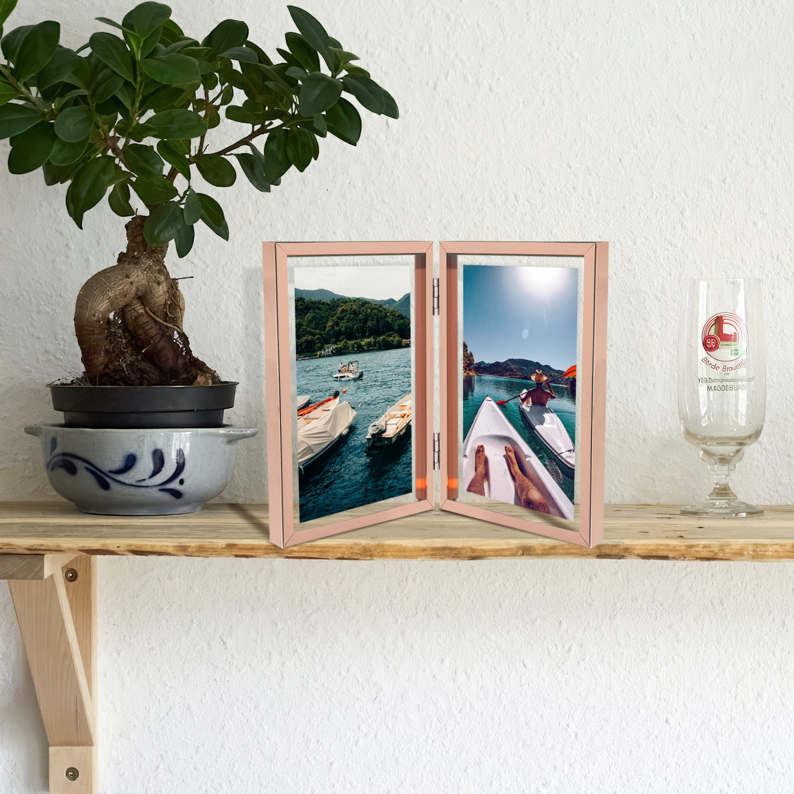 Ebern Designs Hinged Floating Metal Frame with Real Glass - Wayfair Canada