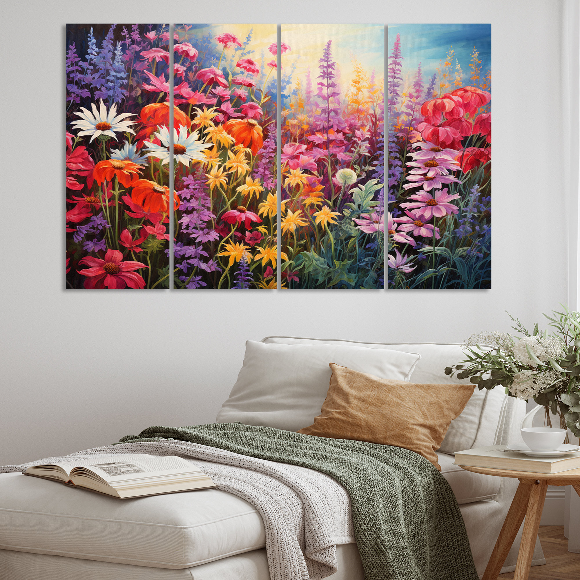 Design Art Wildflowers Garden Of Colors - Wildflowers Metal Wall Decor ...