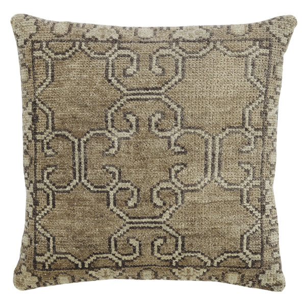 Madison Couture Rugs Raffia Wool Square Pillow Cover & Insert | Perigold