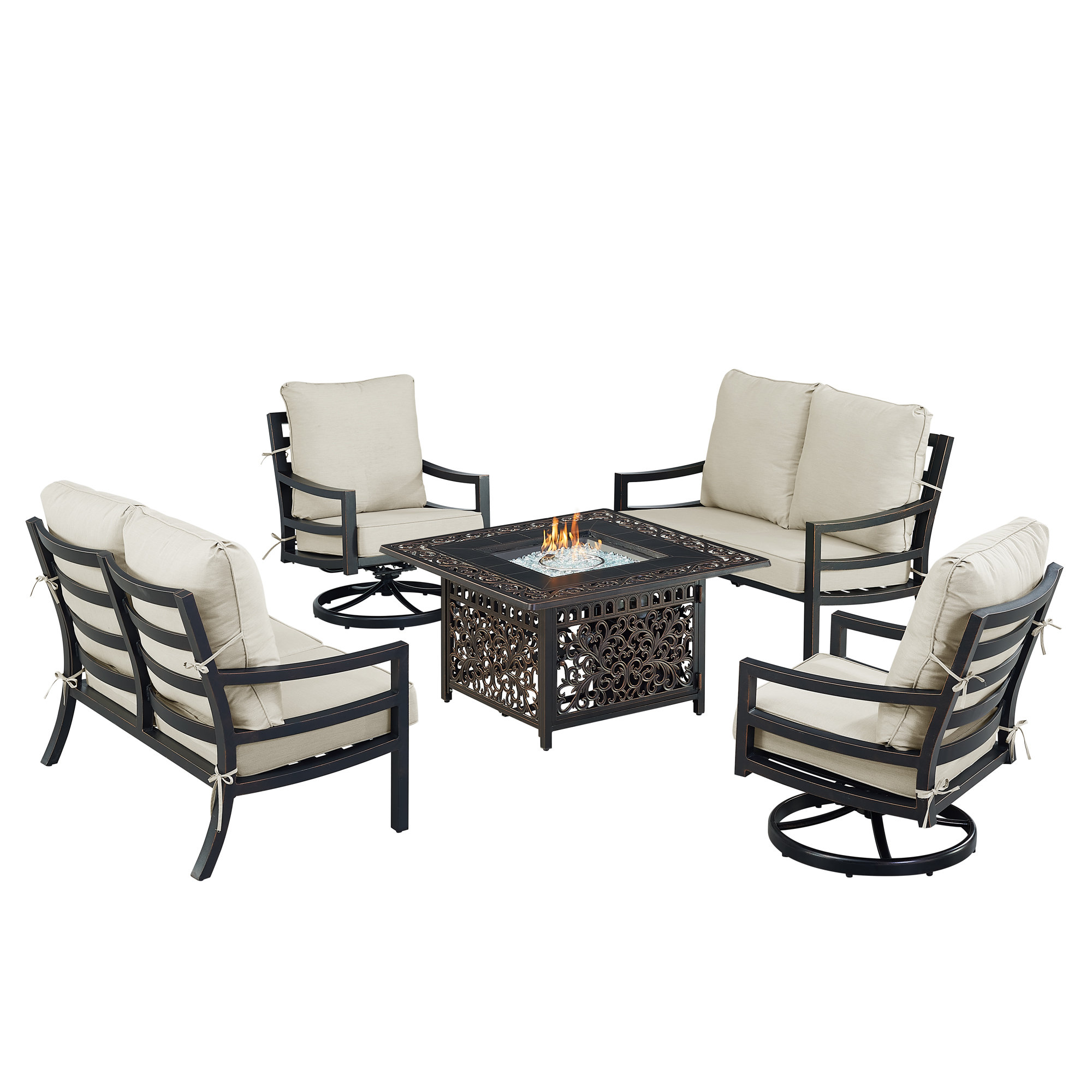 Charlton Home® Deslyn 6 Piece Multiple Chairs Seating Group with ...