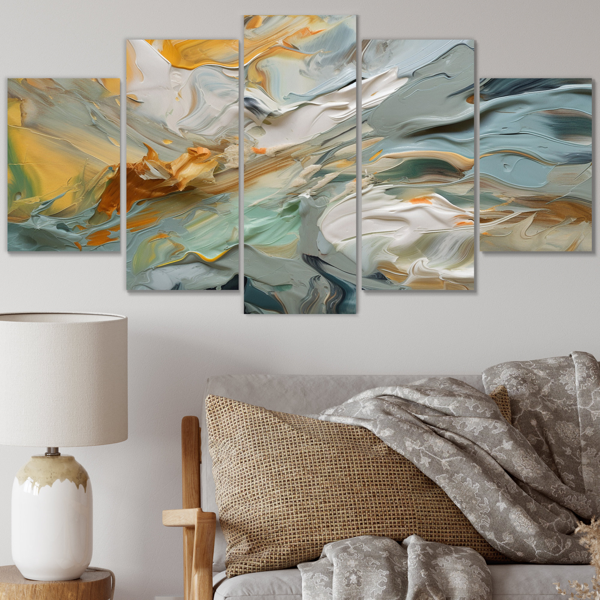 Brayden Studio® Spring Joy Abstract In Gold - Abstract Canvas Print - 5 ...
