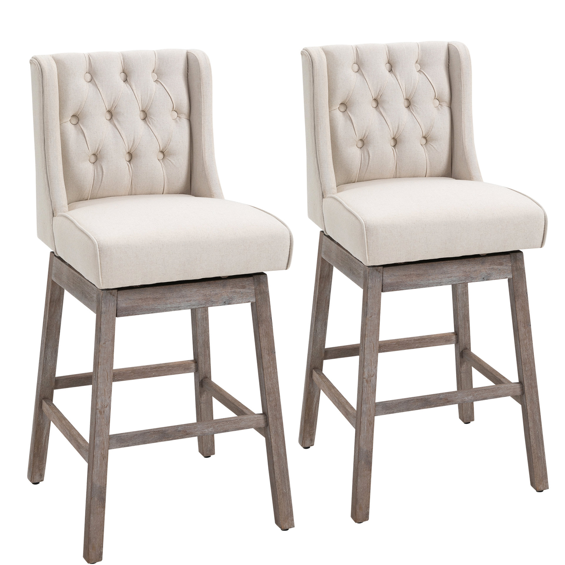 Wildon Home® Of 2 30" Seat High Bar Chairs, 180 Degree Swivel, Solid ...
