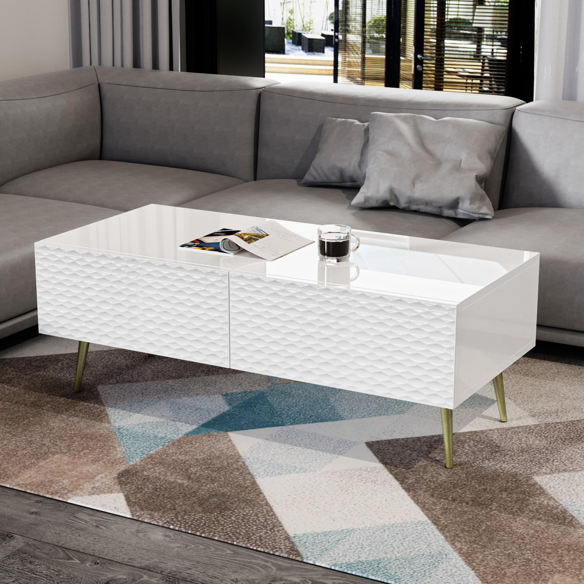 Ivy Bronx Rectangle Coffee Table | Wayfair