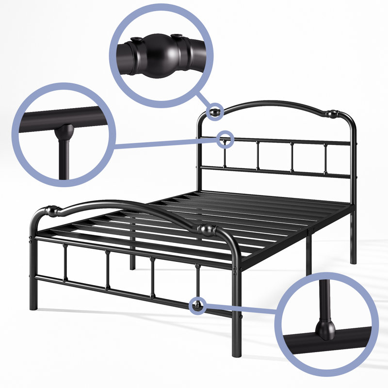 Williston Forge Amylia Double Wave Headboard and Footboard Heavy Duty ...