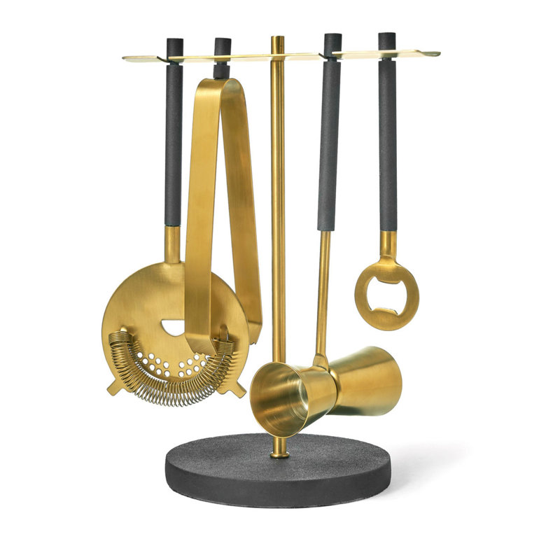 Godinger Silver Art Co Chelsea Collection 5 Piece Bar Tool Set ...