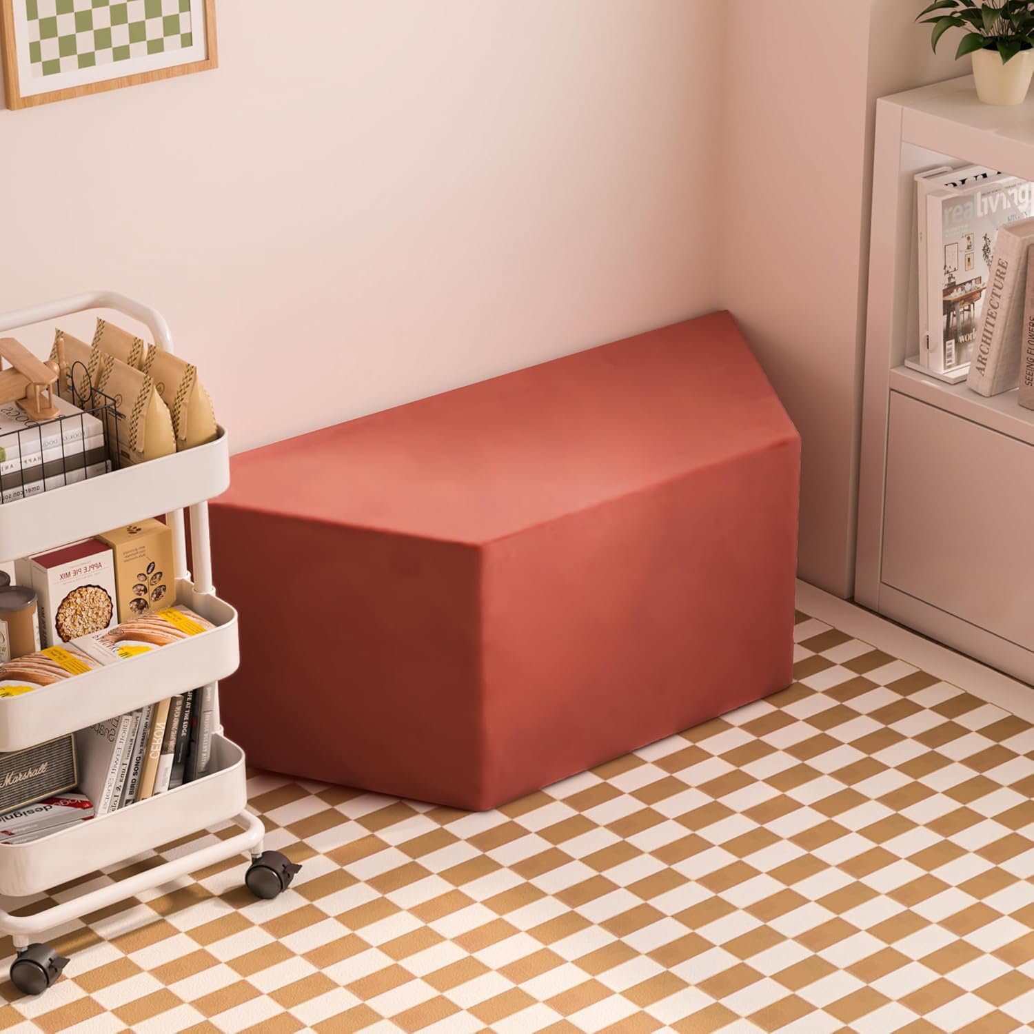 WOWMAX Softscape Trapezoid Ottomans Soft Seating Large Floor Cushion ...