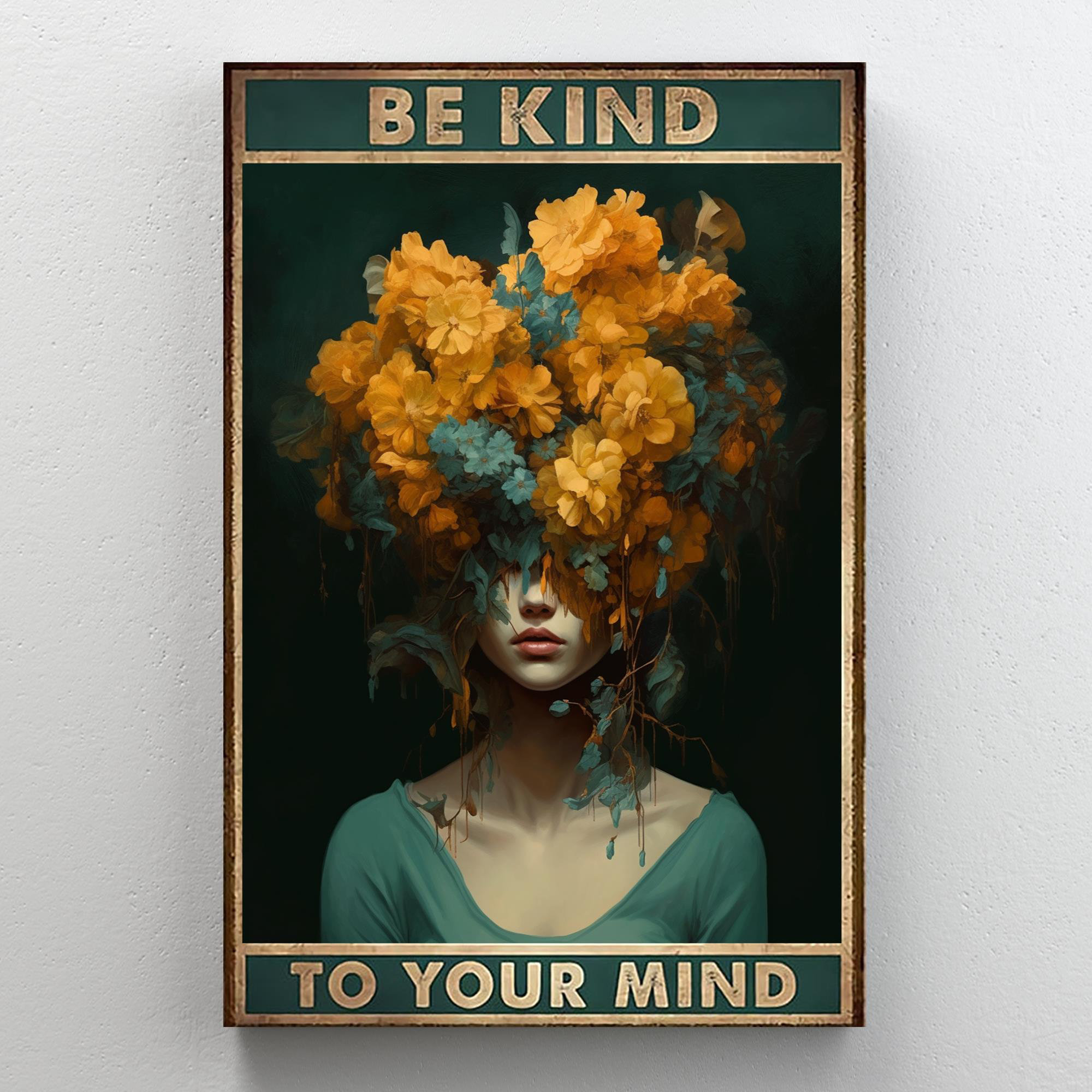 Trinx Flowers Be Kind To Your Mind - 1 Piece Rectangle G Flowers Be ...