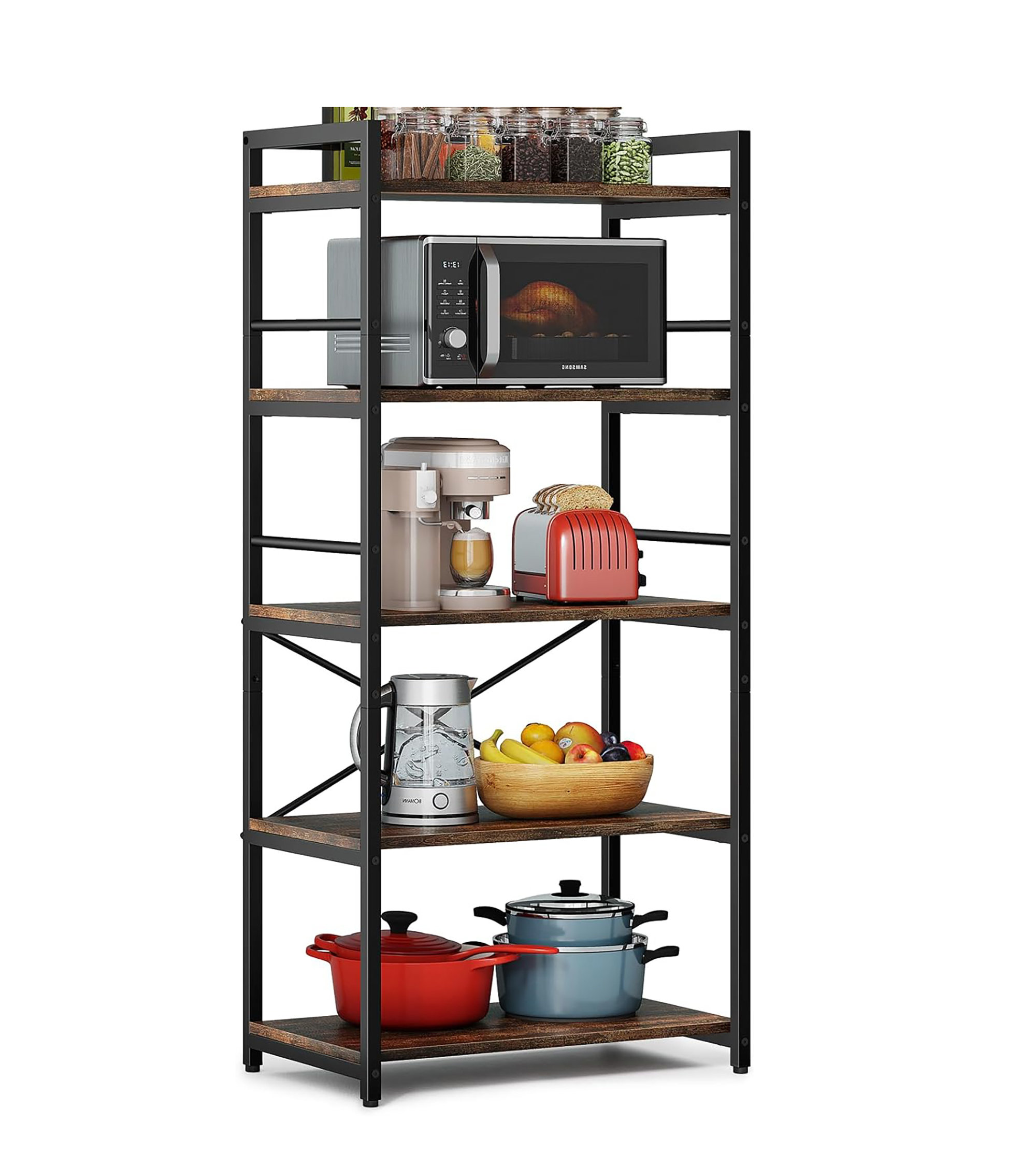 17 Stories 5-Tier Bakers Rack For Kitchen With Storage,Oven Shelf, Free ...