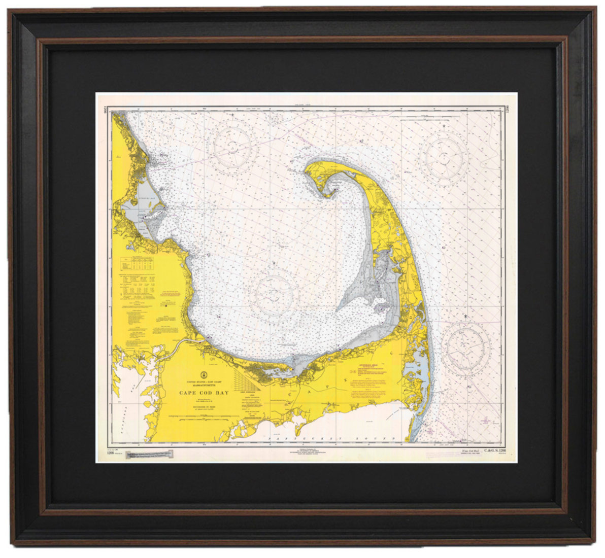 Longshore Tides Cape Cod; 1966 | Vintage Nautical Chart | Framed Print ...