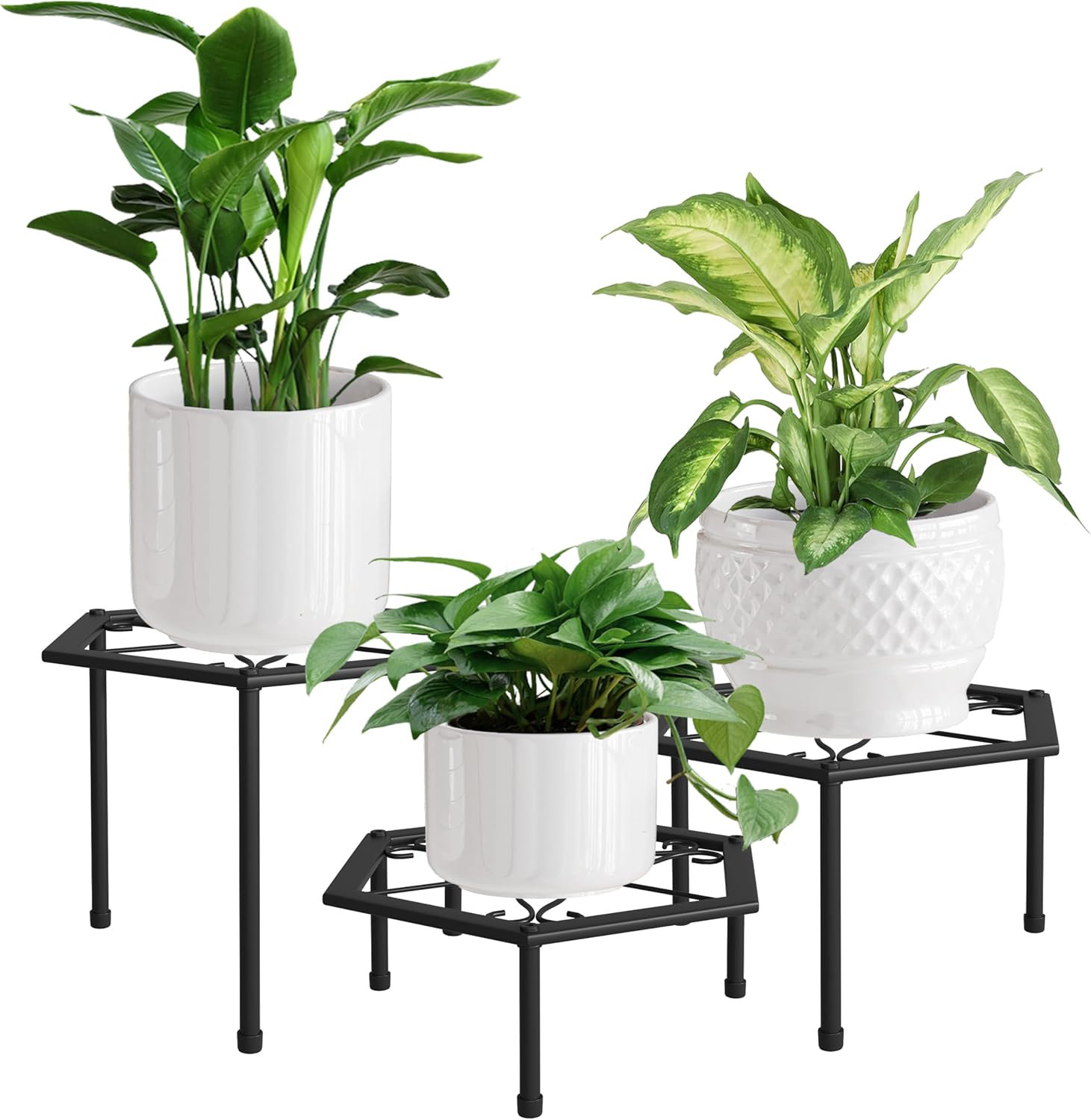Winston Porter Metal Plant Stand 3 Pack Plant Stands For Indoor Outdoor ...