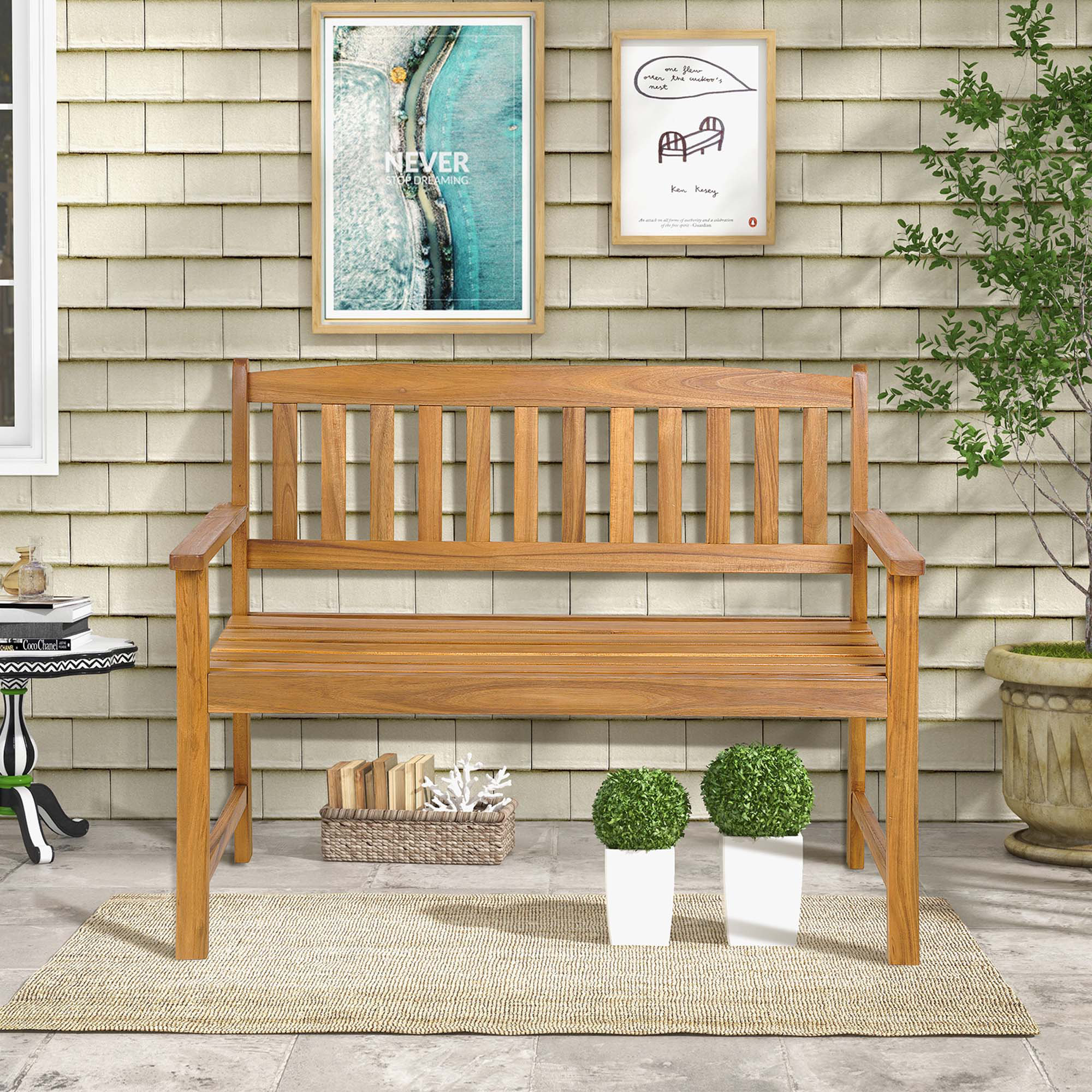 Winston Porter Bukhari Wooden Garden Bench & Reviews | Wayfair
