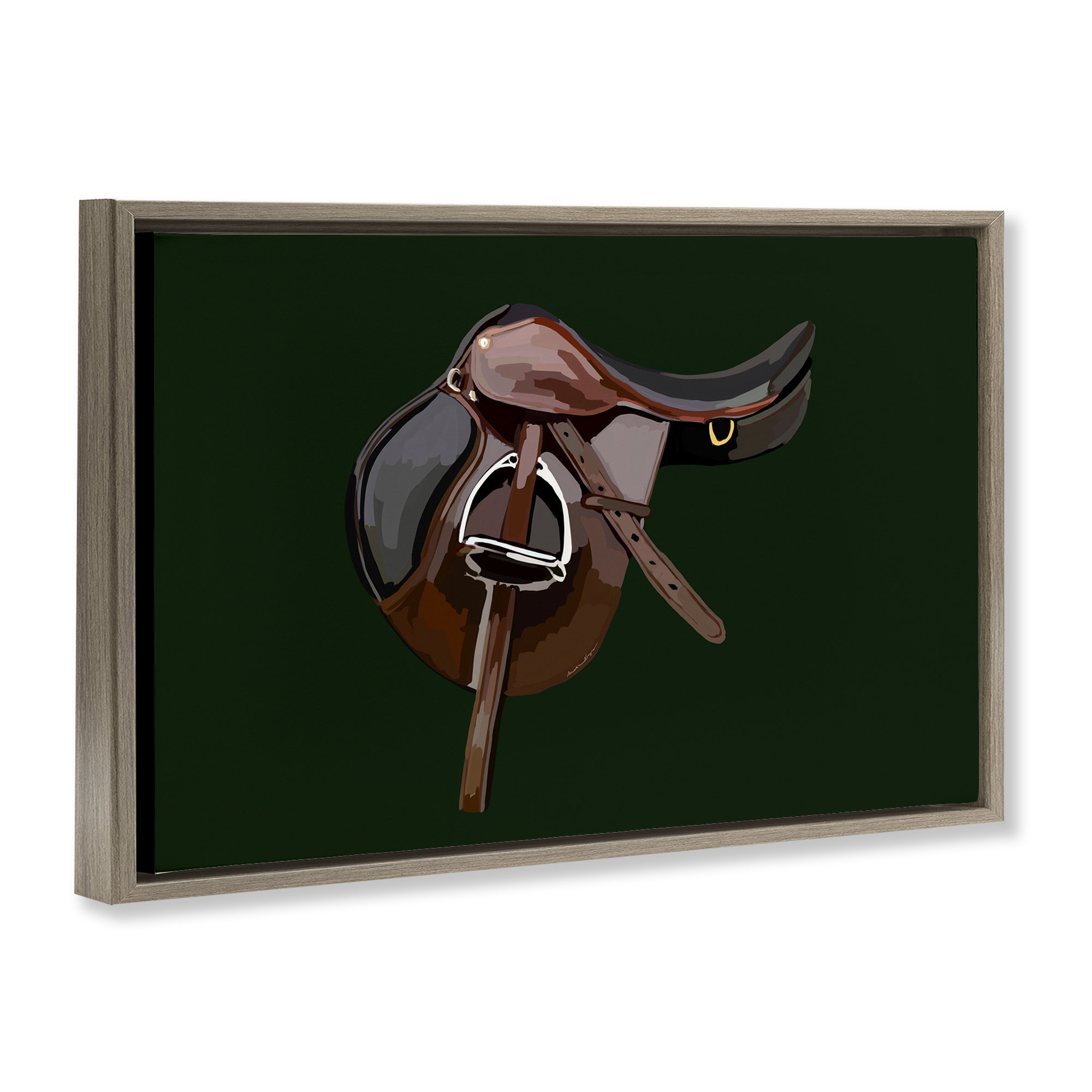 Ebern Designs Western Horse Saddle Framed Floater Canvas by Amelia ...