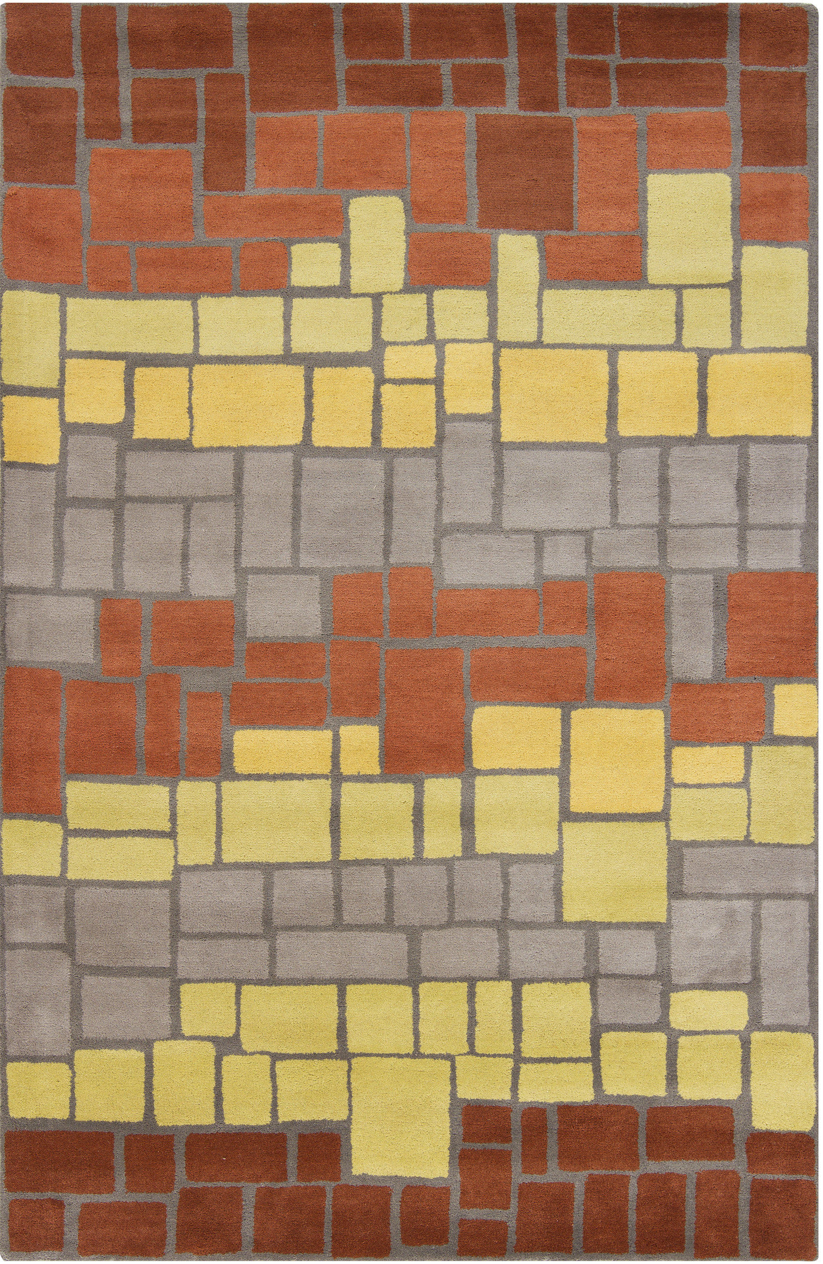 Chandra Rugs Allie Authentic Handmade Hand-Tufted Colorblock Geometric ...