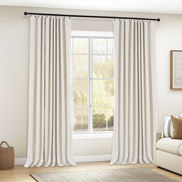 Wade Logan® Birglinde Faux Linen Textured Thermal 100% Blackout ...