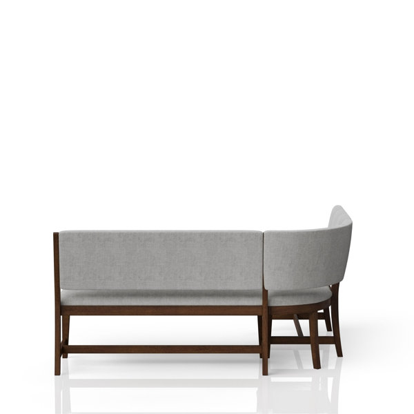Red Barrel Studio® Curved Dining Bench Mid-Century Modern Upholstered ...