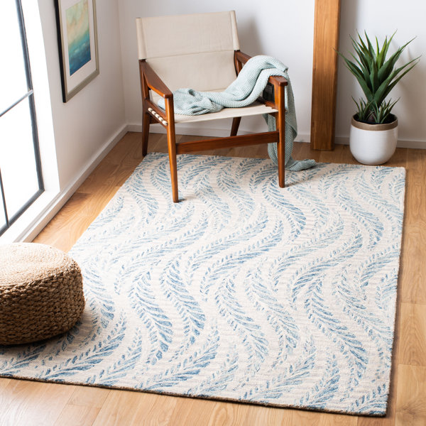 Sand & Stable™ Ryleigh Abstract Handmade Tufted Area Rug in Ivory/Blue ...
