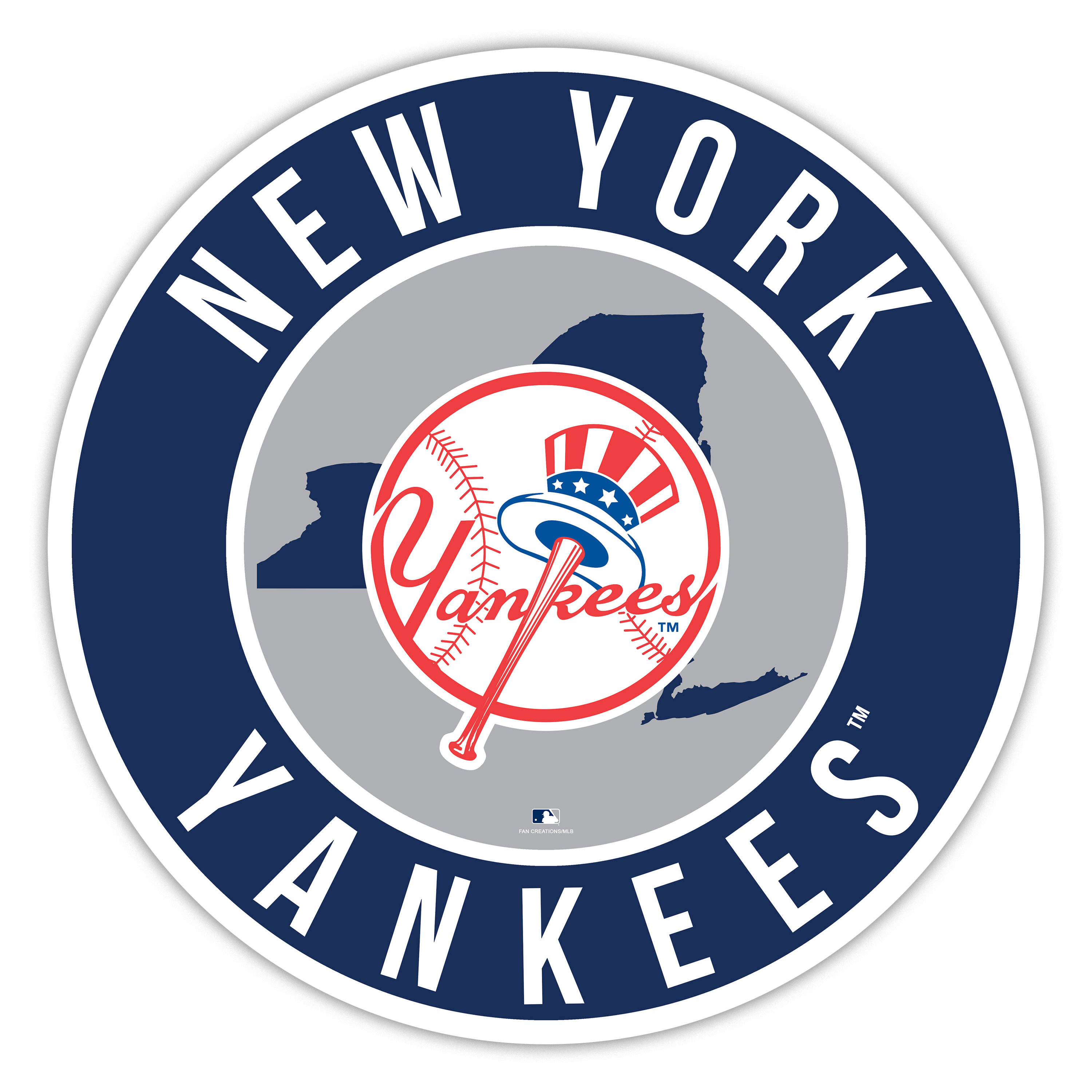 Ebern Designs New York Yankees Bright Line - 16" Circle With State ...