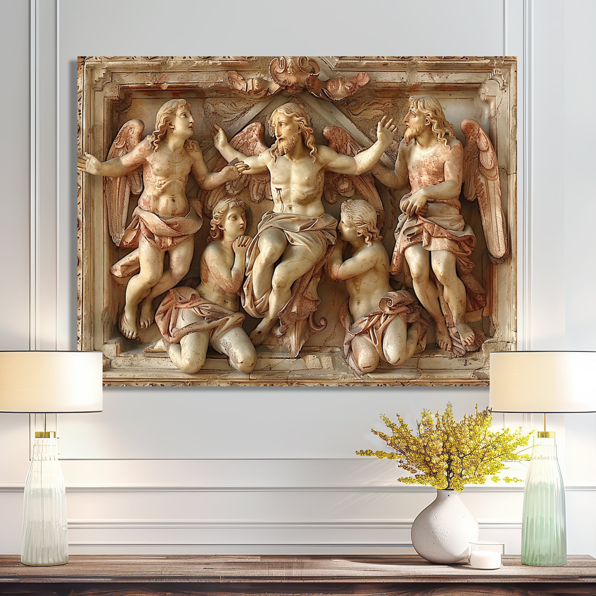 Design Art Jesus Archangel And Angels - Christianity Wall Art Decor ...