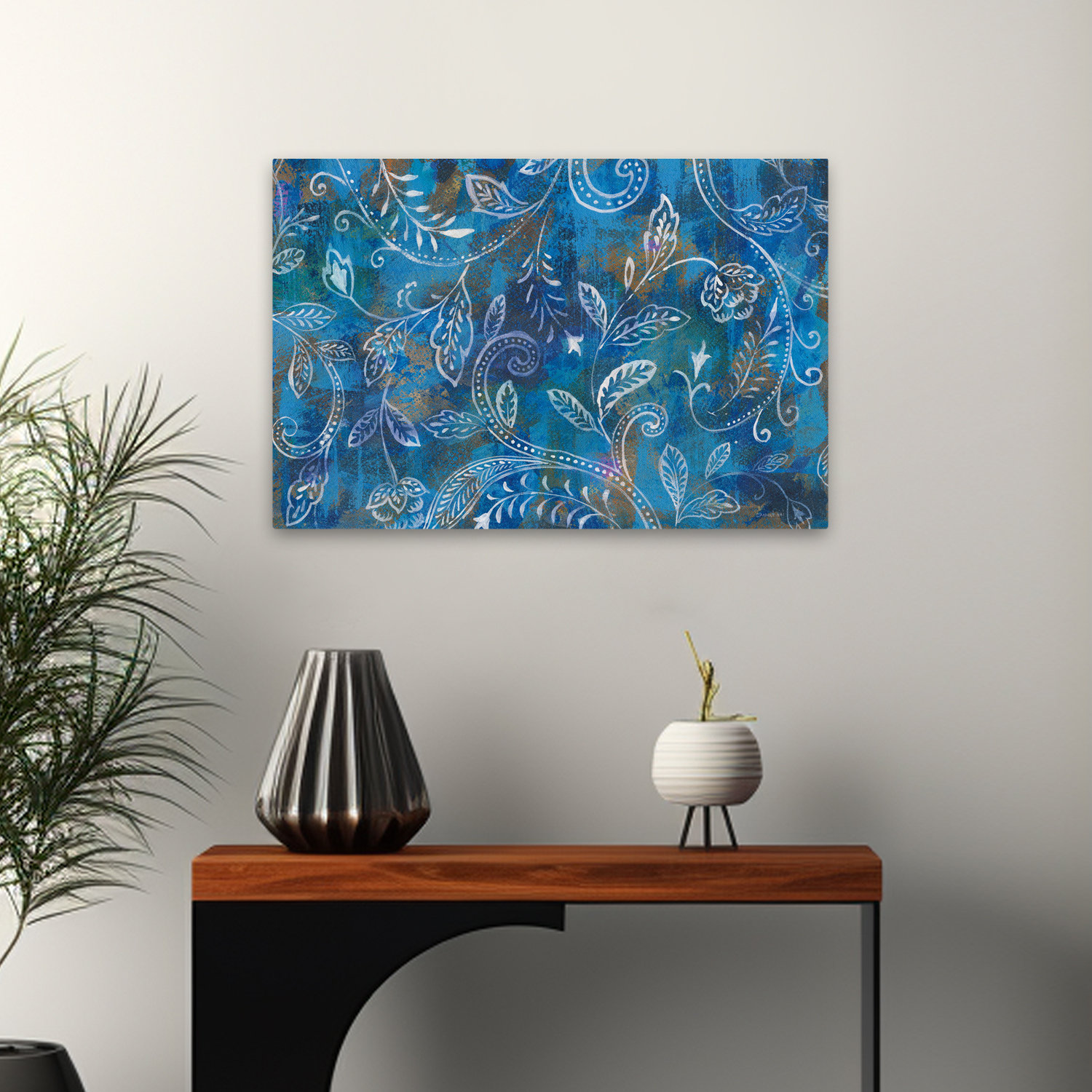 Dakota Fields Exotic Elegance I - Blue Bohemian Boho Dots Art | Wayfair