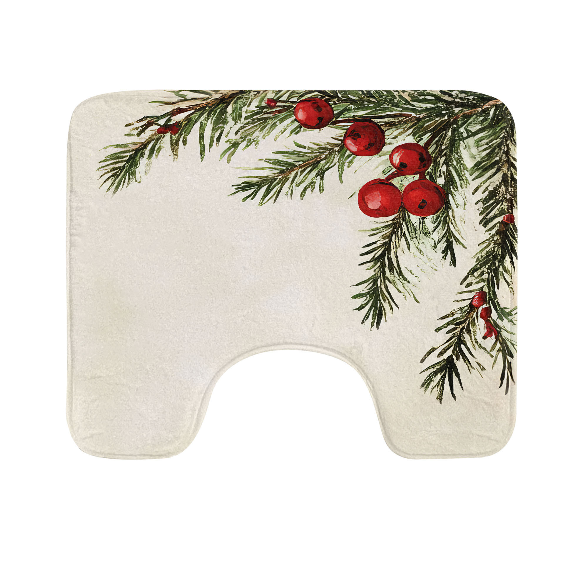 Dakota Fields Christmas Toilet Mat U-Shape Bathroom Rug 20" Dusk ...