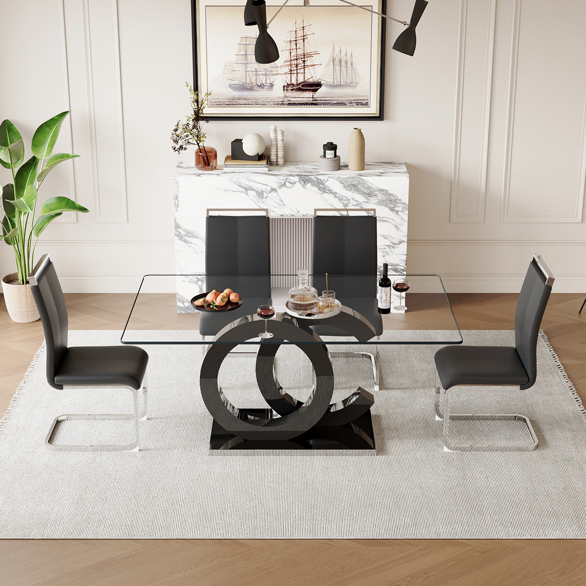 Ivy Bronx 5-Piece Glass Top Dining Table Sets - Wayfair Canada
