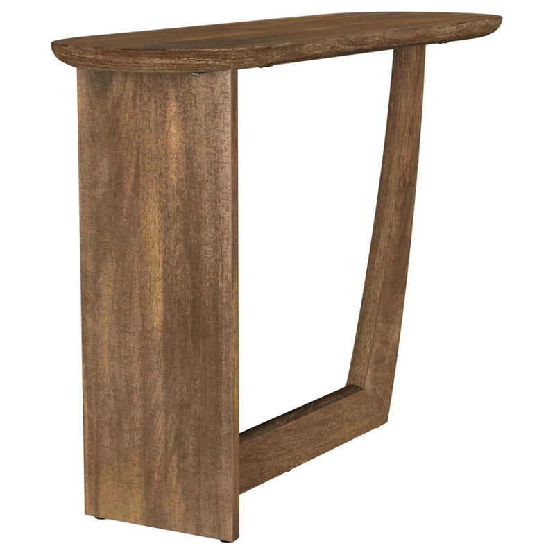 Loon Peak® Fletcher Oval Solid Mango Wood Entryway Console Table Brown ...