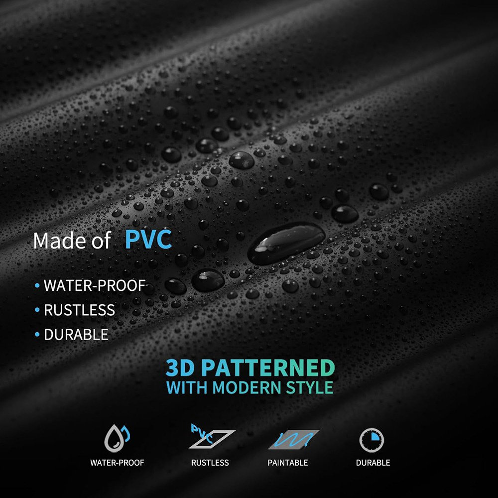 MAXAYA 2X4 Ft Drop Ceiling Tiles In Black, 12-Sheet Semi-Cylinder ...