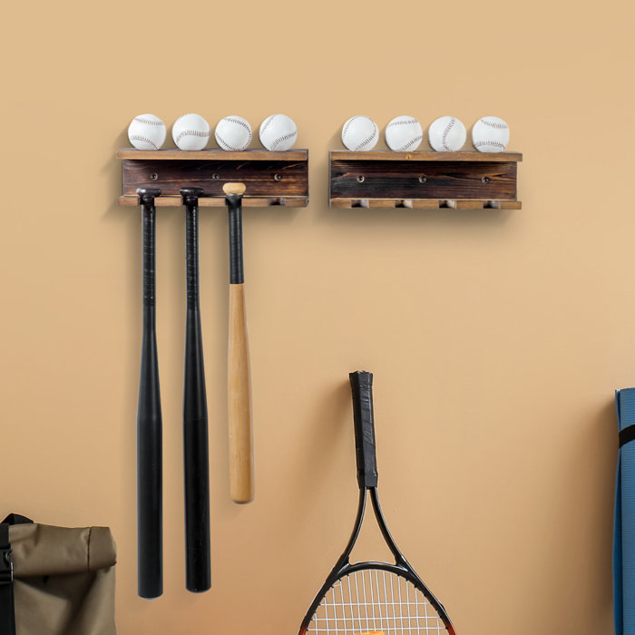 Millwood Pines Atanasa Wood Wall mounted Boy Room Baseball Bat Sport ...