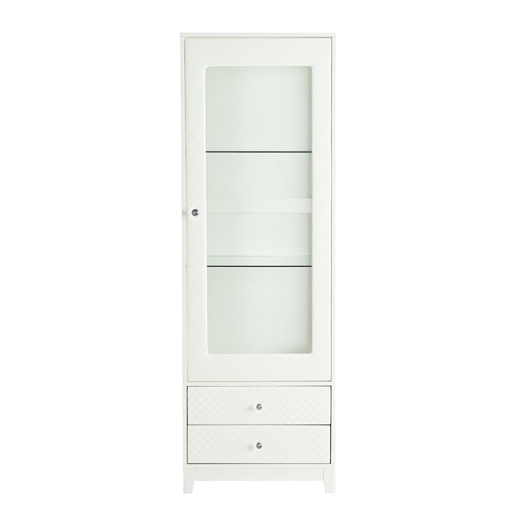 Lark Manor™ 71'' Tall Display Cabinet with Single Upholstered Glass ...