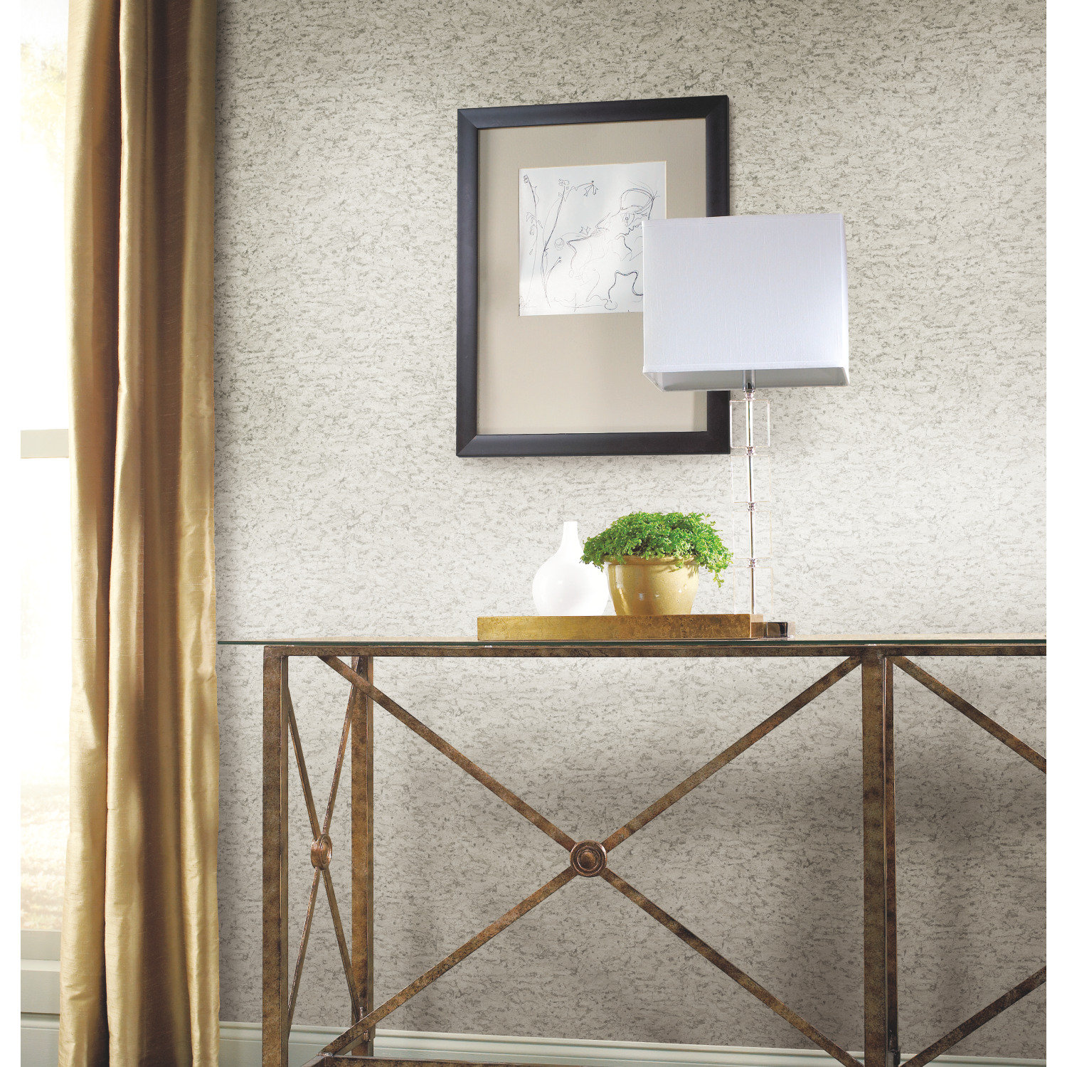 York Wallcoverings Shimmering Cork Peel & Stick Abstract Roll & Reviews ...
