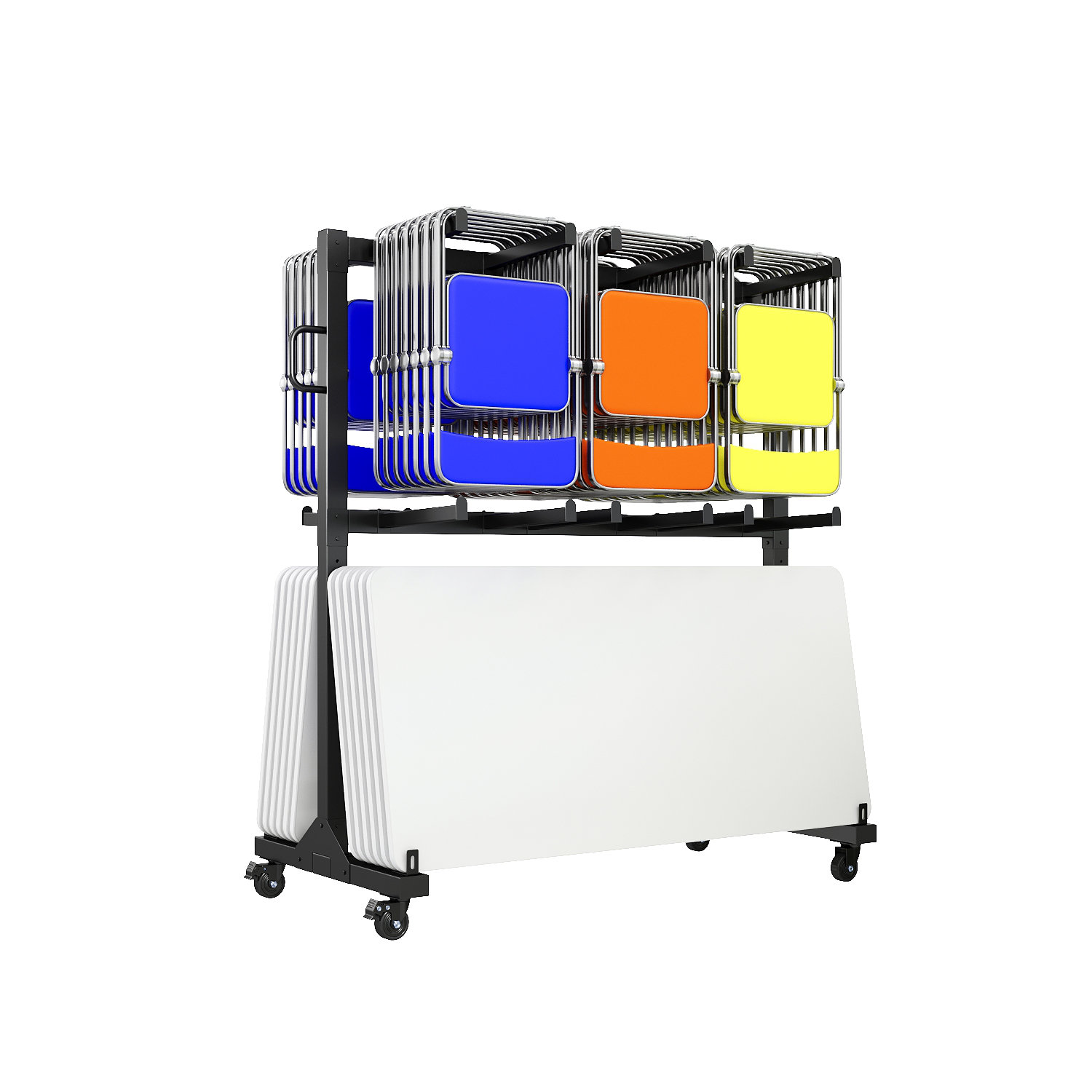 AMERLIFE Folding Chair Rack 24 Tables or 84 Chairs Storage 1100 LBS ...