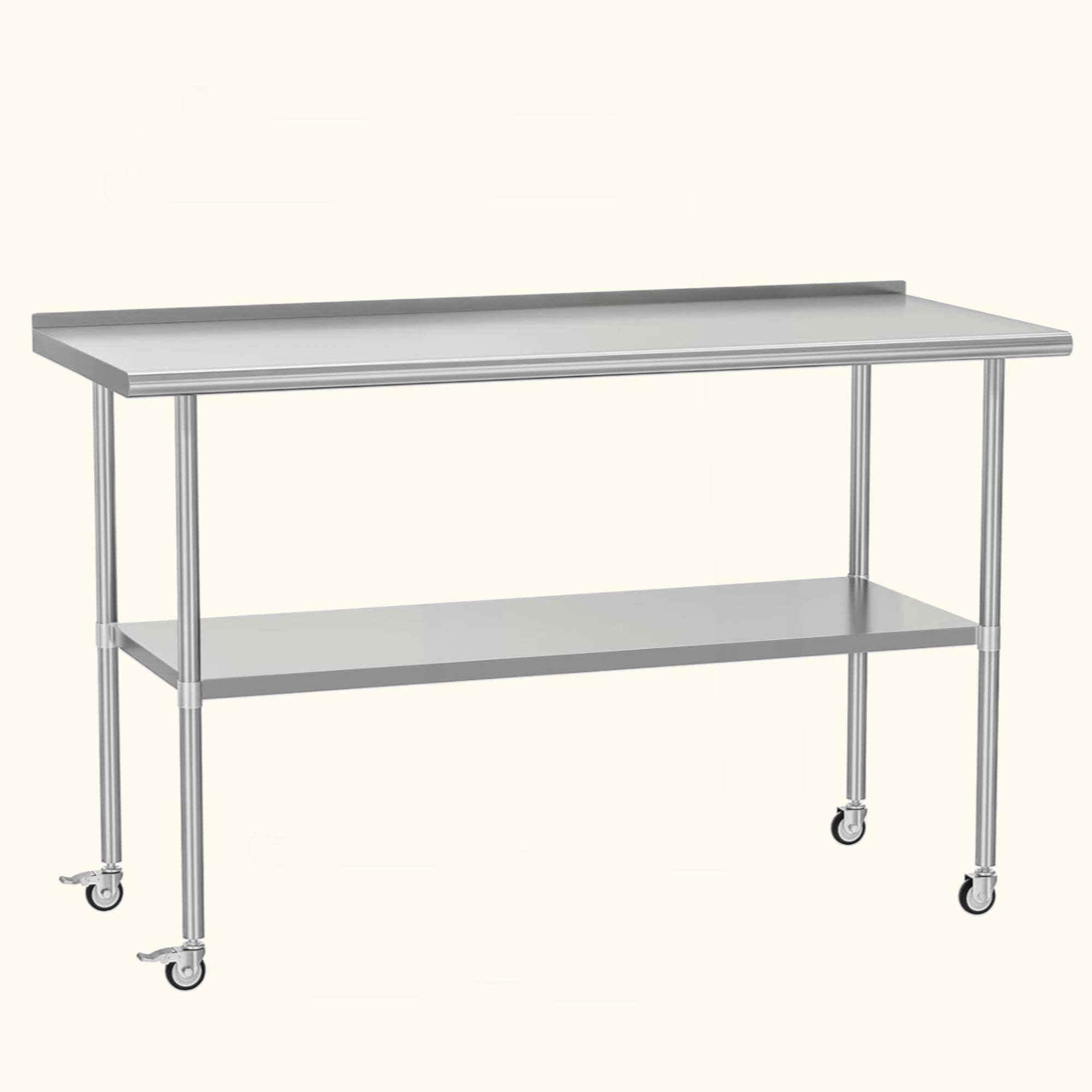 17 Stories Stainless Steel Table 24 X 60 Inches Metal Prep Table With ...