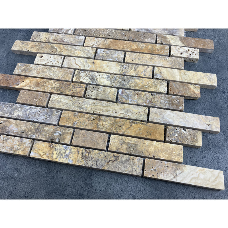 Miletos Stone Collection Natural Stone Mosaic Subway Wall & Floor Tile ...