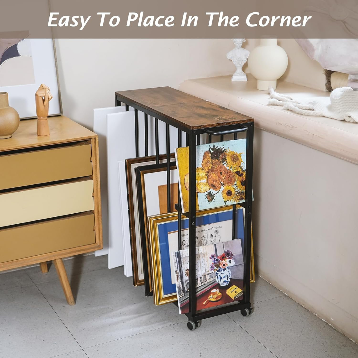 17 Stories Large Art Storage Rack, Drying Painting Canvas Rack With ...