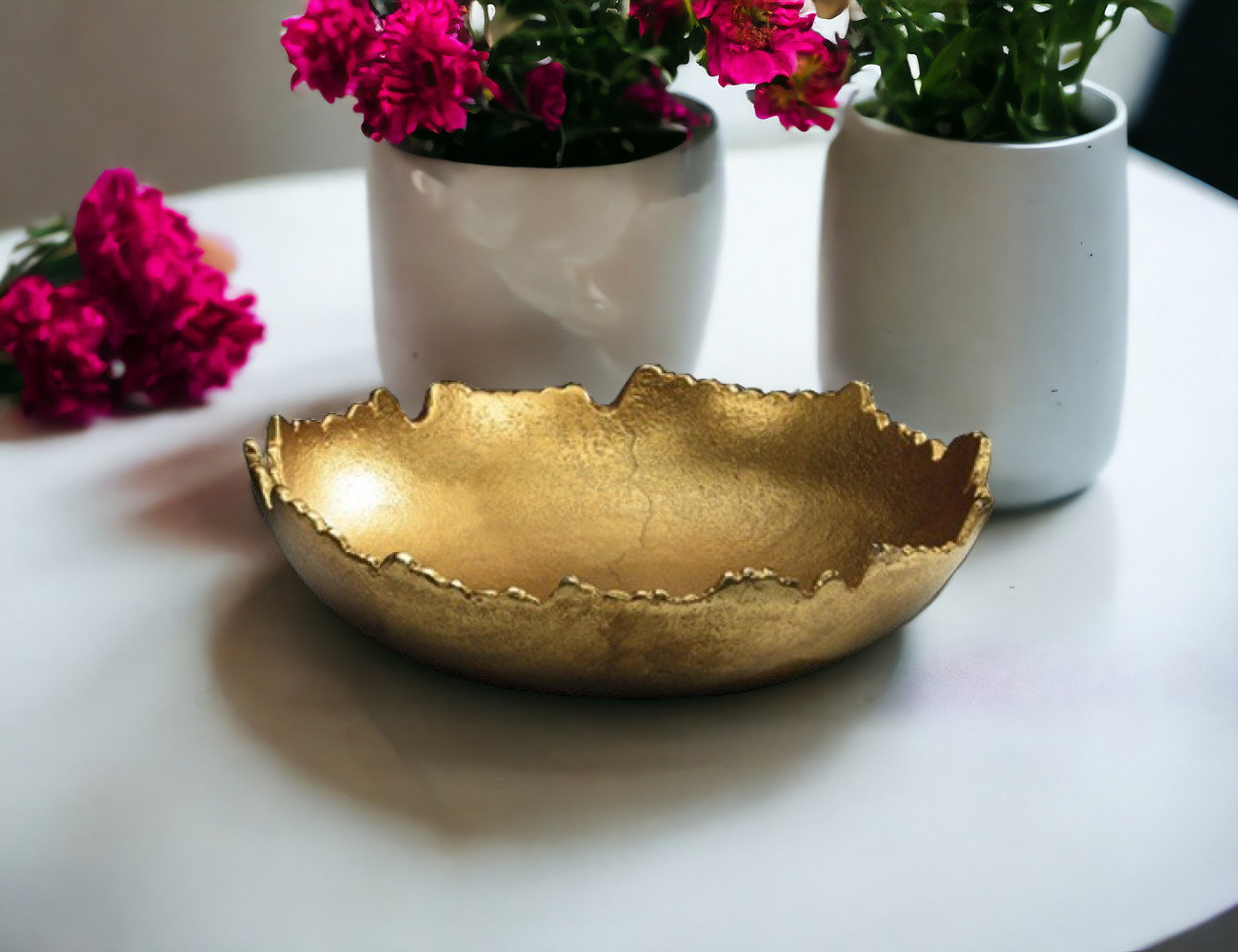 Mercer41 9" Gold Abstract Torn Texture Serving Bowl | Wayfair